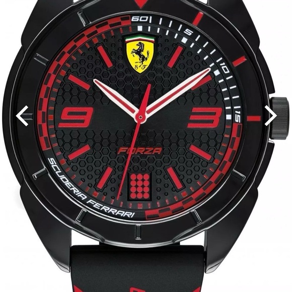 Ferrari | Accessories | Ferrari Black And Red Mens Watch | Poshmark